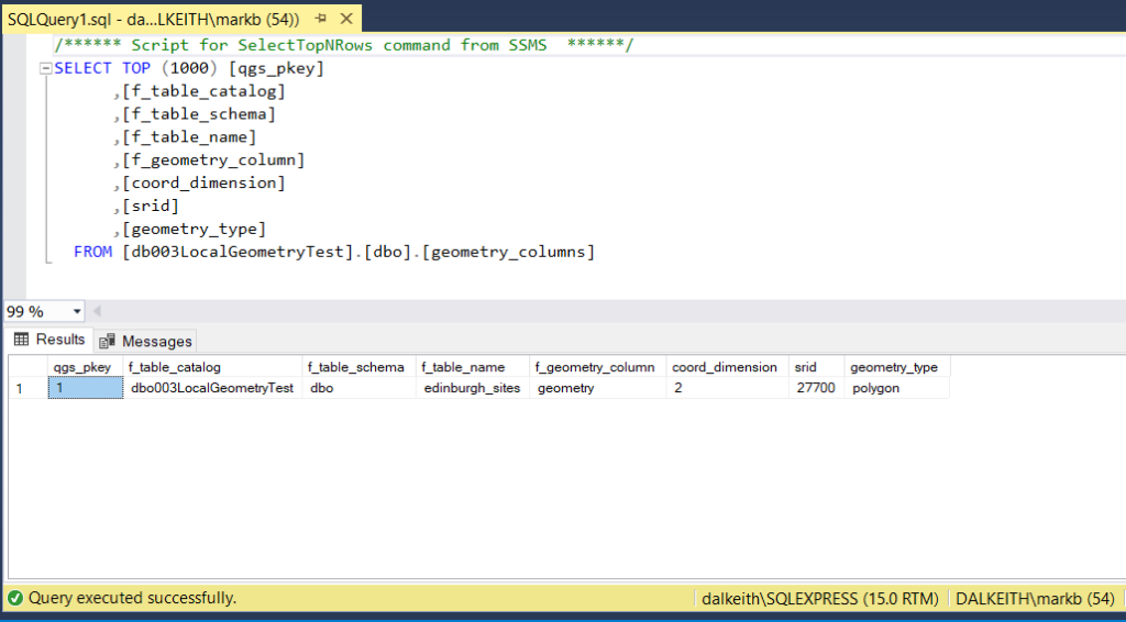 Sql Server Express Connection To Qgis Issues With Geometry Display Cloudy Data Blog